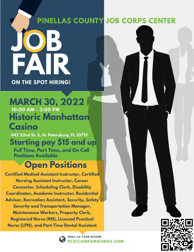 Pinellas County Job Corps job fair March 30